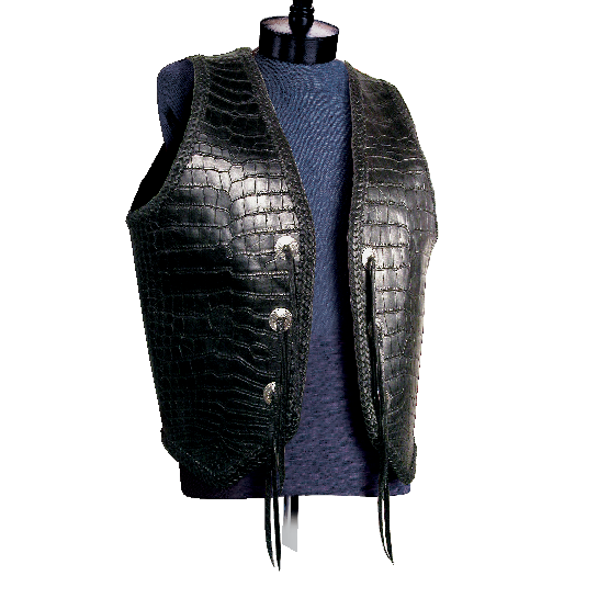 Genuine American Alligator Belly double Laced Vest – Complete