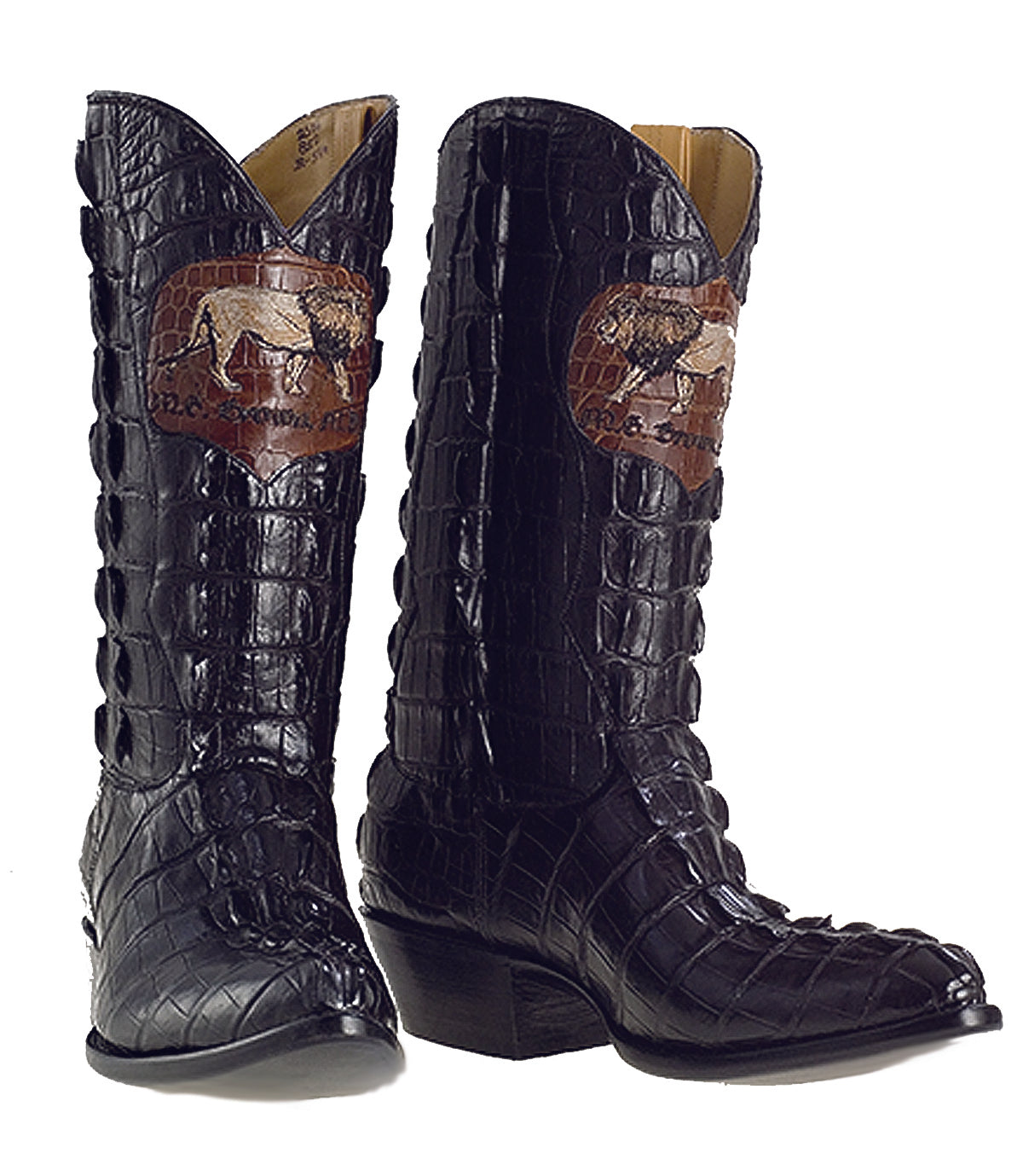 Seamless Full Genuine American Alligator Tail Cut Handmade Boots